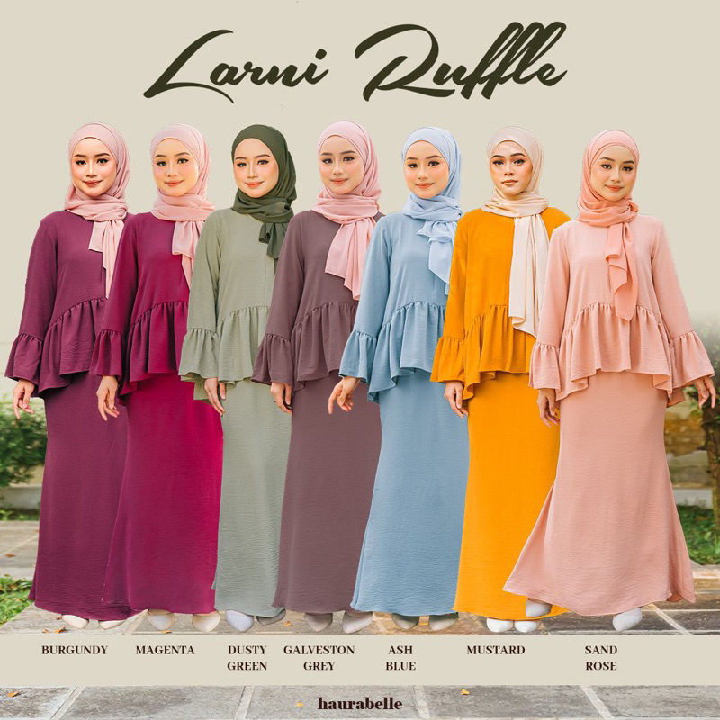 [HAURABELLE] LARNI KURUNG RUFFLE IRONLESS | Shopee Malaysia