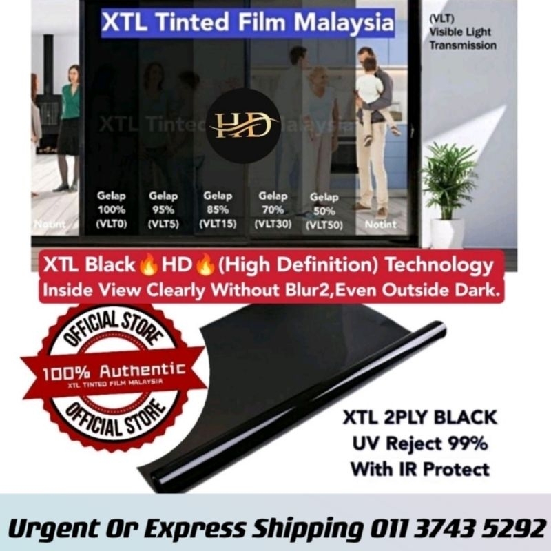 ×NO COD TQ× XTL Carbon Black HD(High-definition) Technology UV99%/Tinted Tingkap Rumah/Window ...