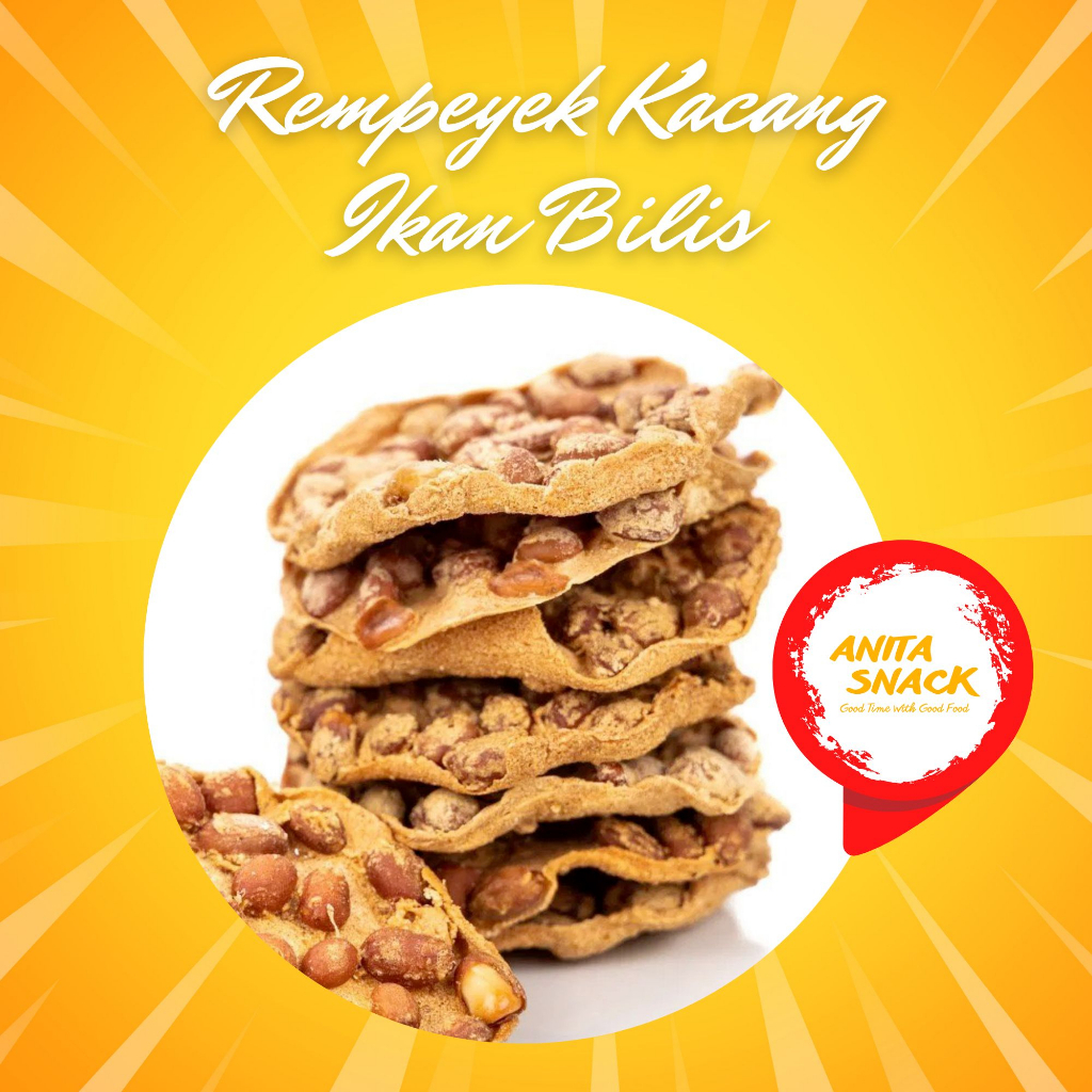 [RANGUP & SEDAP] Rempeyek Kacang Tanah Ikan Bilis ANITA Tempeyek Peyek ...