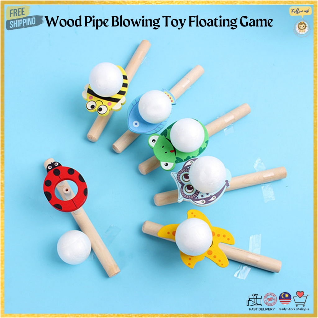 LionMeow Wood Pipe Blowing Toy Floating Game Toy Speech Therapy Tool ...