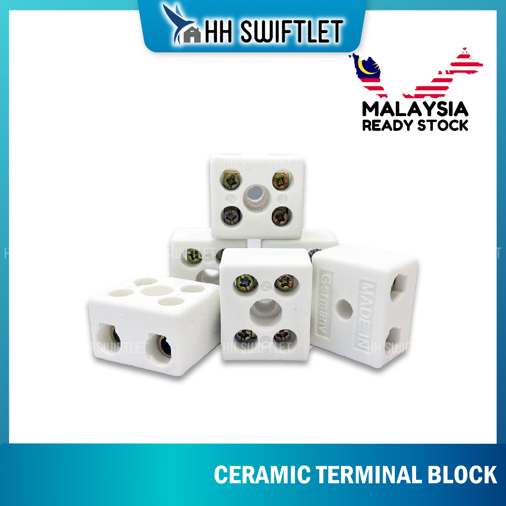 [1 PCS] 20A Ceramic Terminal Block 2 way / 3 way / Porcelain Terminal ...
