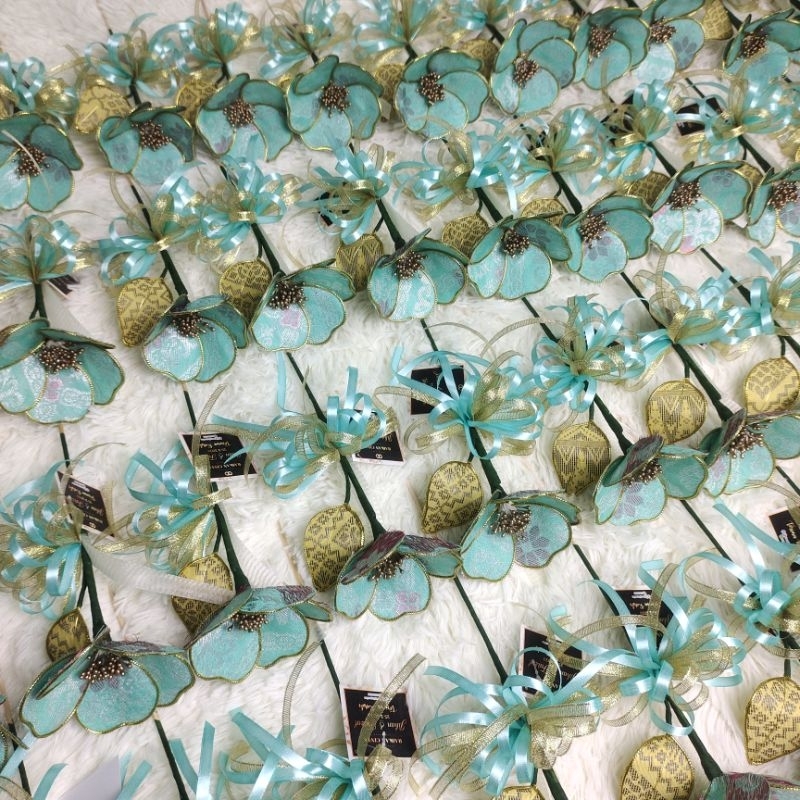 Bunga telur songket bajet + custom tag | majlis kahwin | bertunang ...