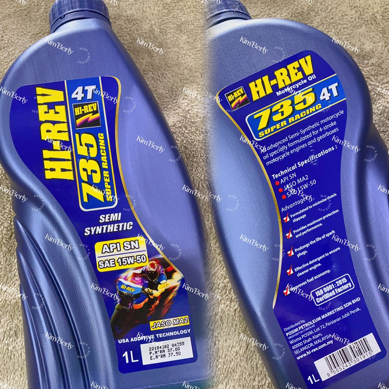 Hi Rev 735 4T API SN 15W-50 (1 Litre) | Shopee Malaysia