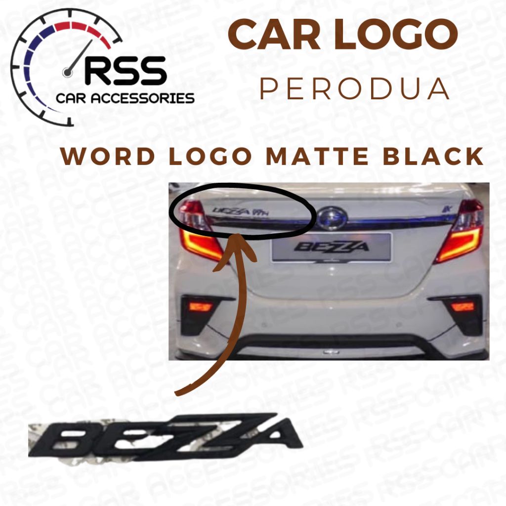 *BEZZA * PERODUA WORD LOGO MATTE BLACK | Shopee Malaysia