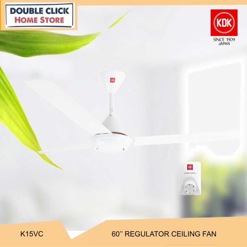 (Twin Pack) KDK K15VC 60” 5 Speed Regulator Ceiling Fan With JKR ...