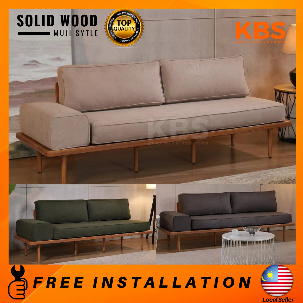 (FREE Installation+Shipping) KBS Mizue 6.5FT Full Solid Wood Sofa ...