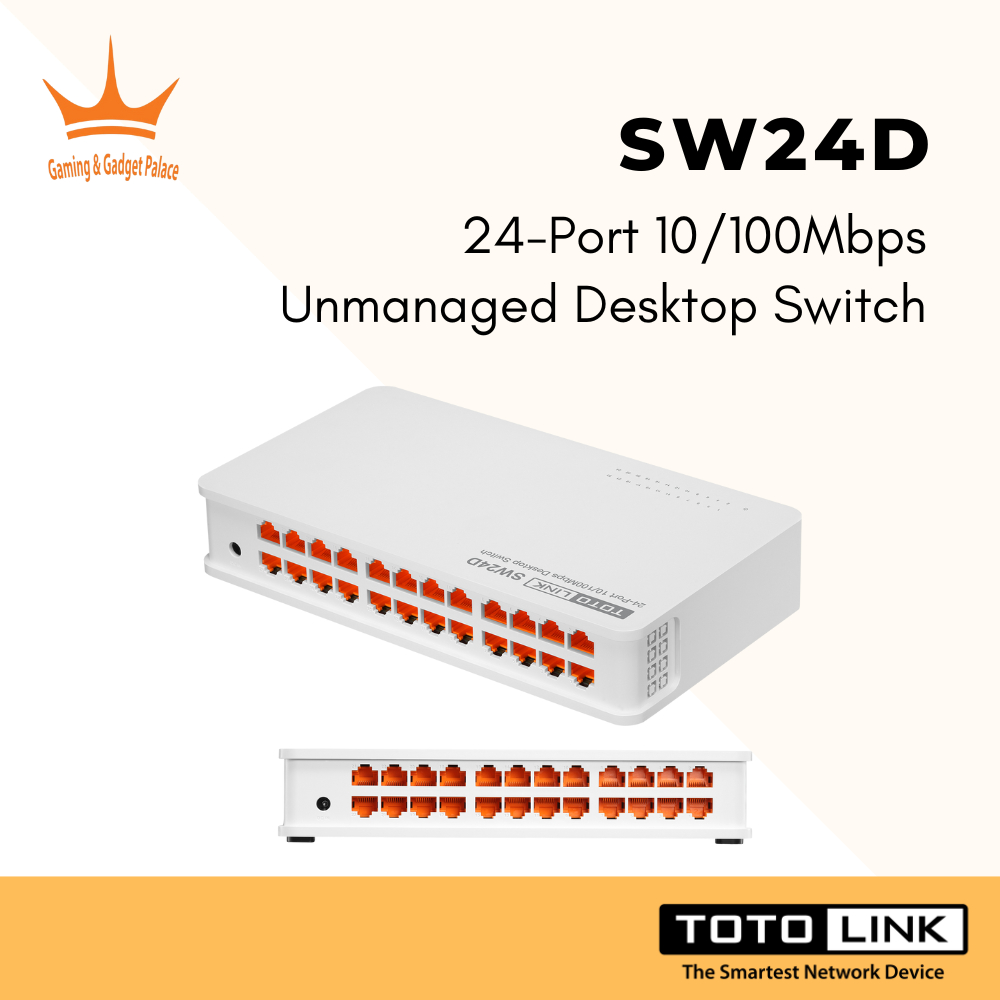 Totolink SW24D 24-Port 10/100Mbps Unmanaged Switch ( Plastic casing ...