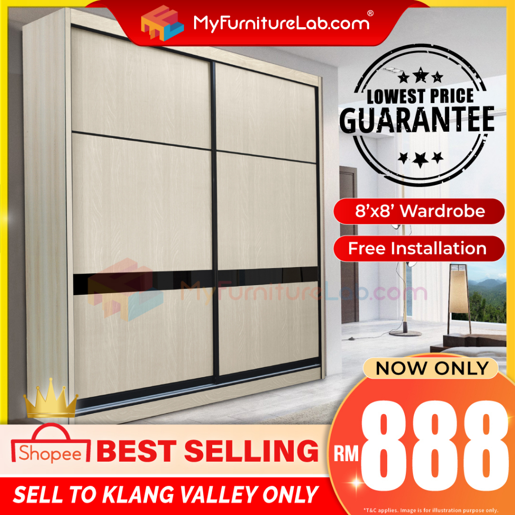 【READY STOCK】𝐌𝐘𝐅𝐔𝐑𝐍𝐈𝐓𝐔𝐑𝐄𝐋𝐀𝐁®:MILAN 6'FT & 8'FT Sliding Door Wardrobe ...