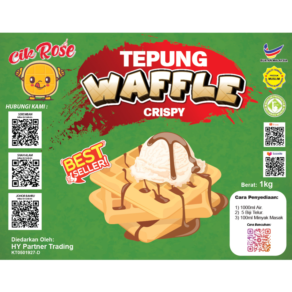 HOMEMADE TEPUNG WAFFLE CRISPY CikRose 1KG | Shopee Malaysia
