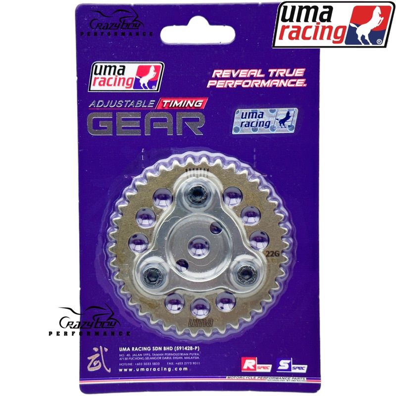 UMA RACING TIMING GEAR CNC ADJUSTABLE Y15ZR LC135 FZ150 100% ORIGINAL ...