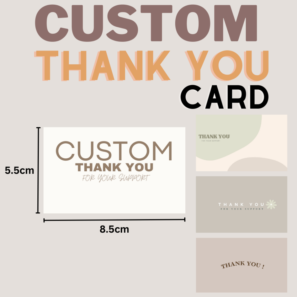 CUSTOM OWN DESIGN Thank You Card / Business Kad Terima Kasih Colours ...