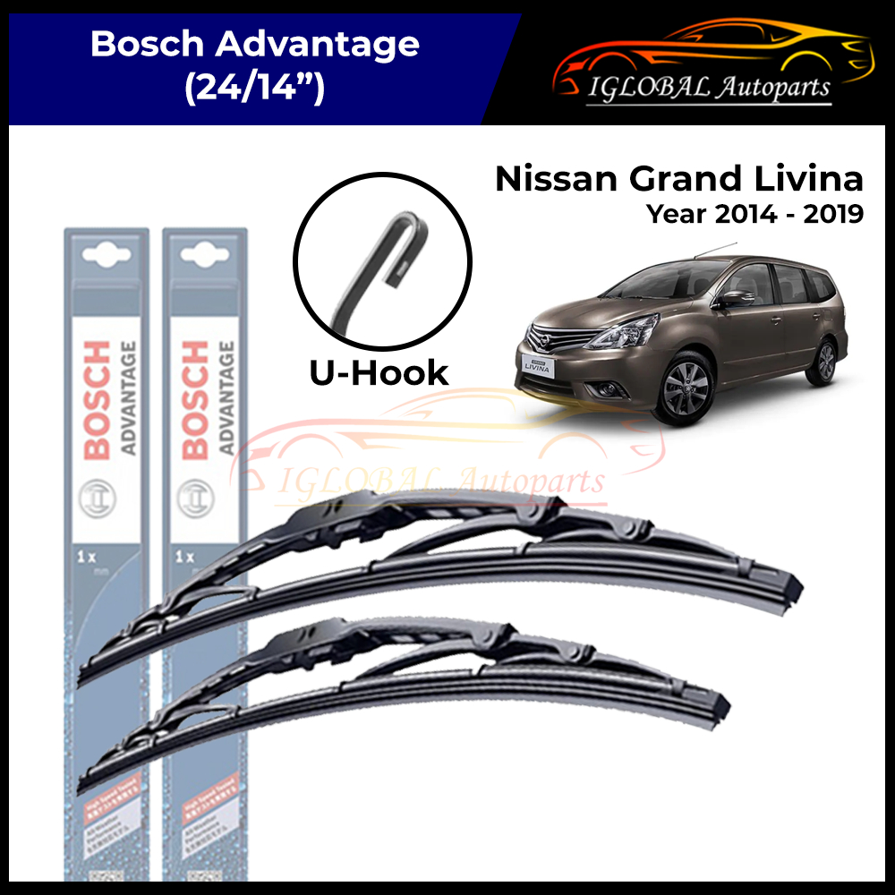 Nissan Grand Livina Year 2014-2019 Bosch Advantage Windshield Wiper Set ...