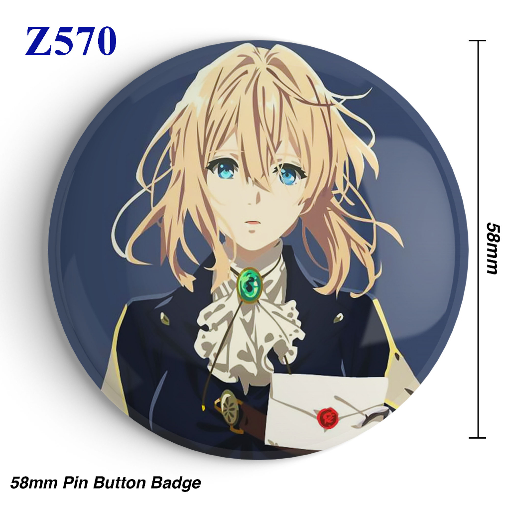 Waifu Edition Anime Designs 58mm Button Badge with Pin (Z529-Z578 ...
