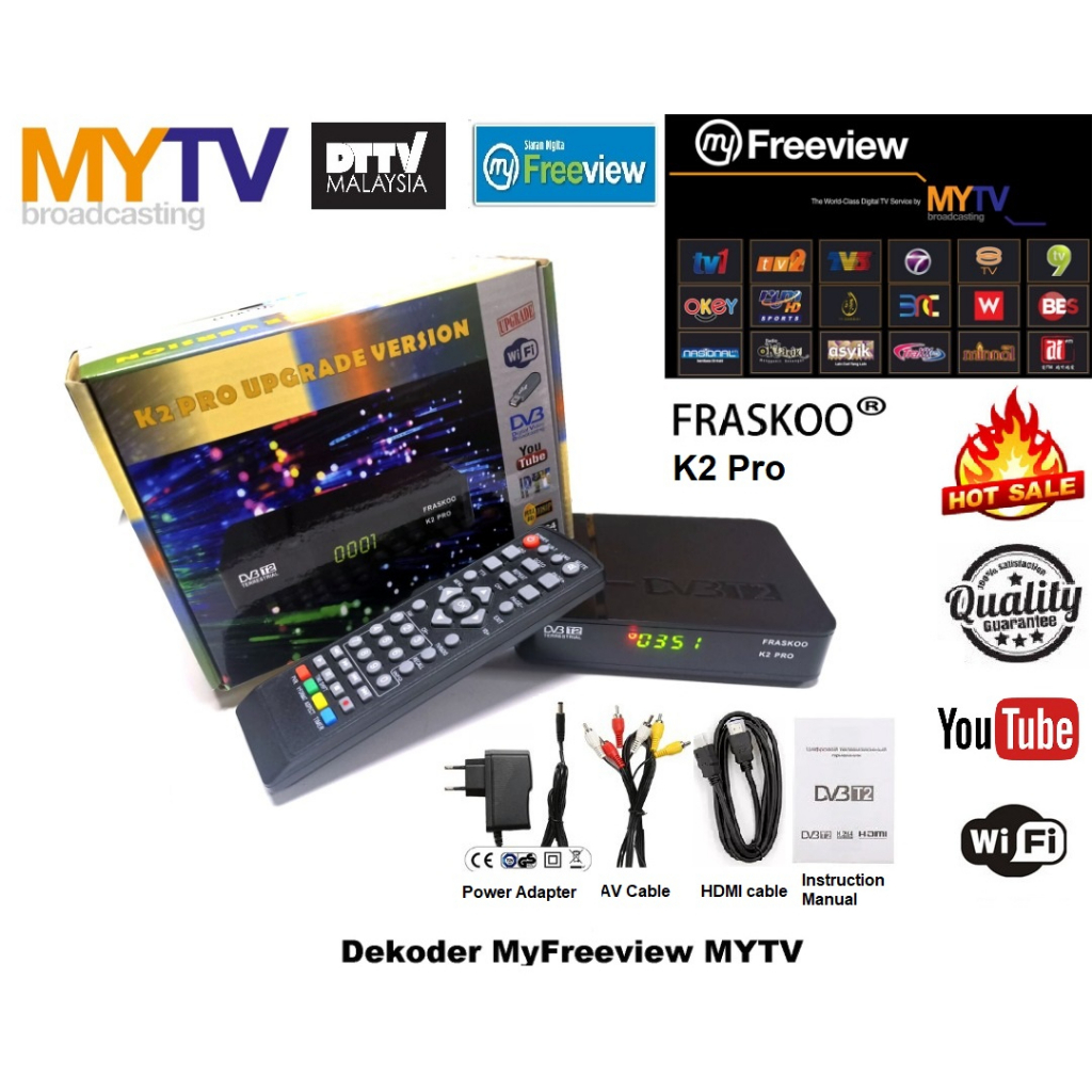 Myfreeview MYTV Decoder DVB T2 Full HD Box K2 Set Top Box Digital ...
