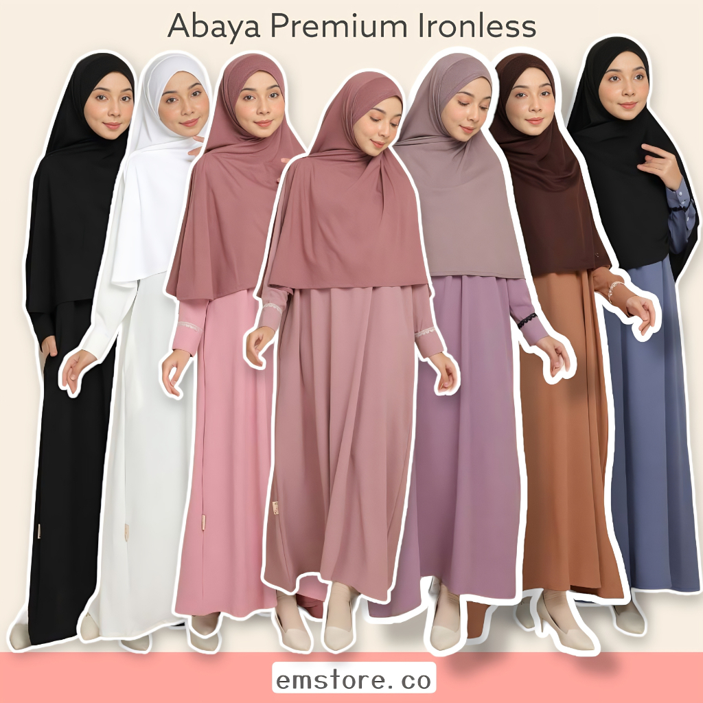 Jubah Abaya Premium Ironless Cey Crepe ala Kaftan Jubah Abaya Berpoket Abaya Mekah Umrah Haji ...