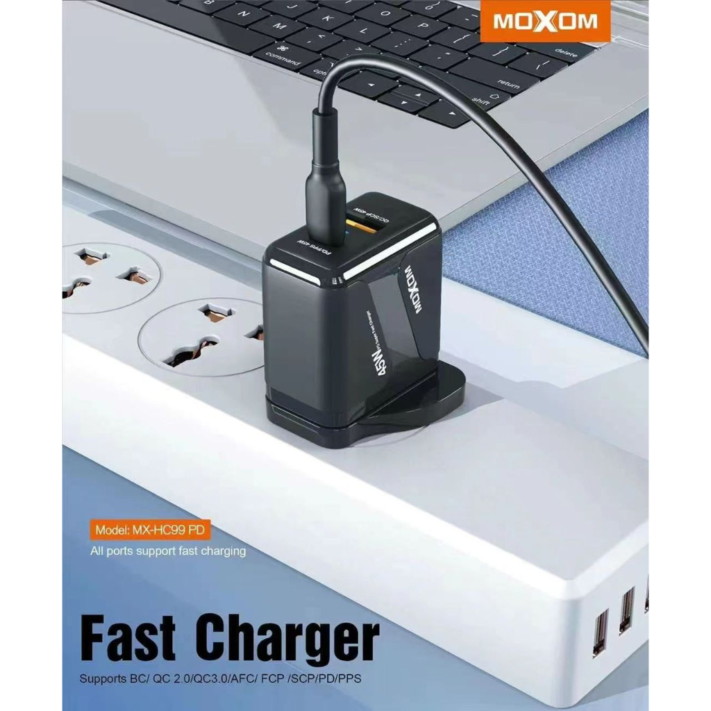 [NEW] MOXOM MX-HC99 / Type C USB 45W Three Pin Charger / Fast Charge / Plug / Adapter ...
