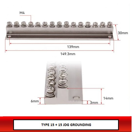 Grounding Platoon Ground Double Row Earth Bar Terminal Block Zero ...