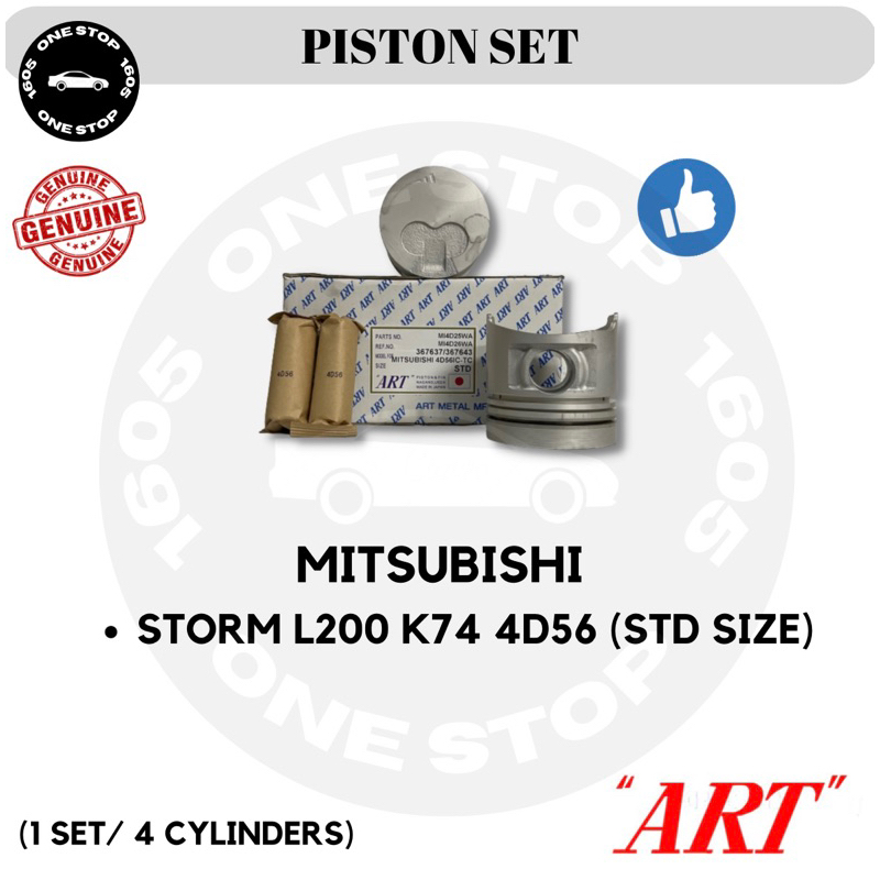 MITSUBISHI STORM L200 K74 4D56 JAPAN ART PISTON SET (STD & OVERSIZED ...