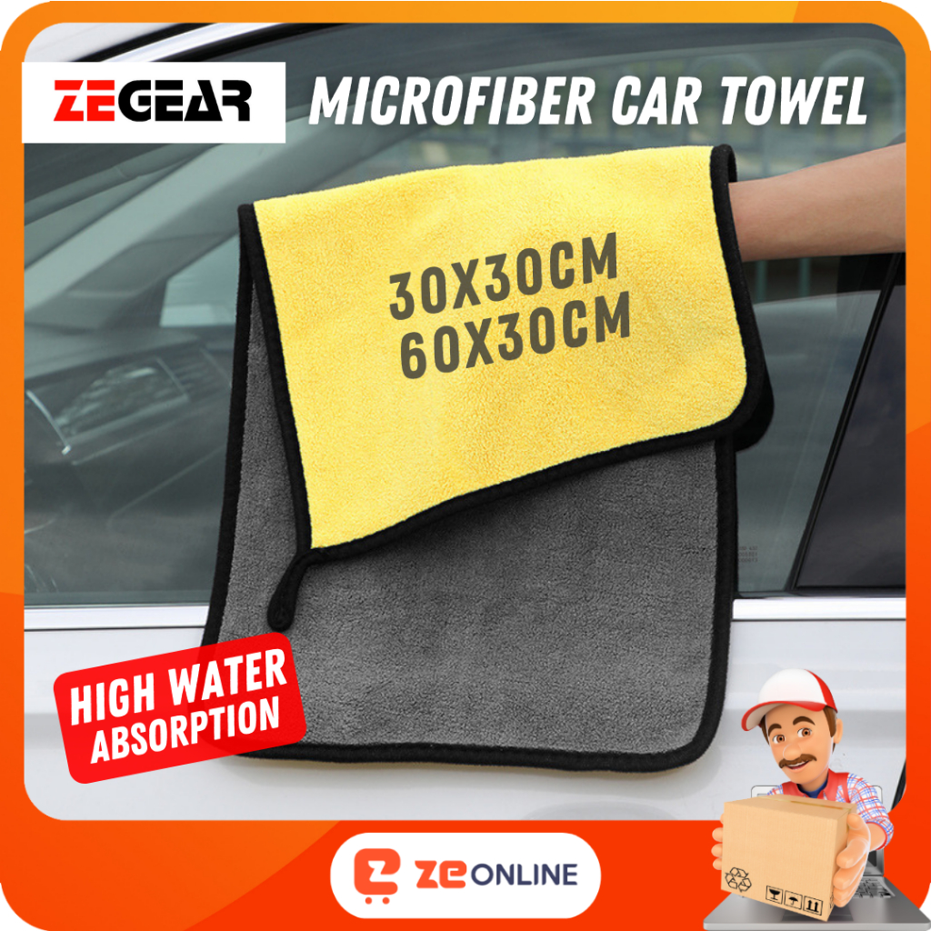 ZEGEAR Microfiber High Water Absorption Car Cleaning Towels Kitchen ...