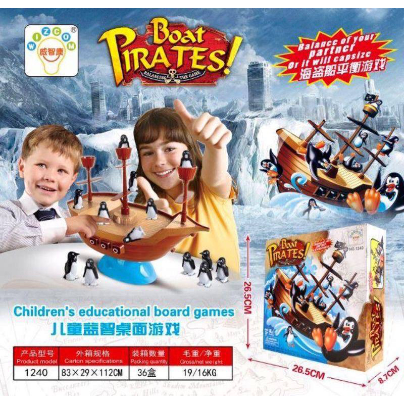 【Clearance Stock】Boat Pirates ｜ Balancing Game with Penguin ｜Board Game ...