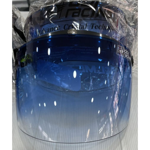 ODI RACING HELMENT VISOR 3 BUTTON ( 2 TONE TINTED / BLUE ) | Shopee ...