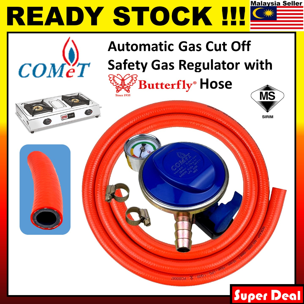 [ORIGINAL] MIRA/COMET SAFETY GAS CUT OFF REGULATOR WITH 1.5M BUTTERFLY ...