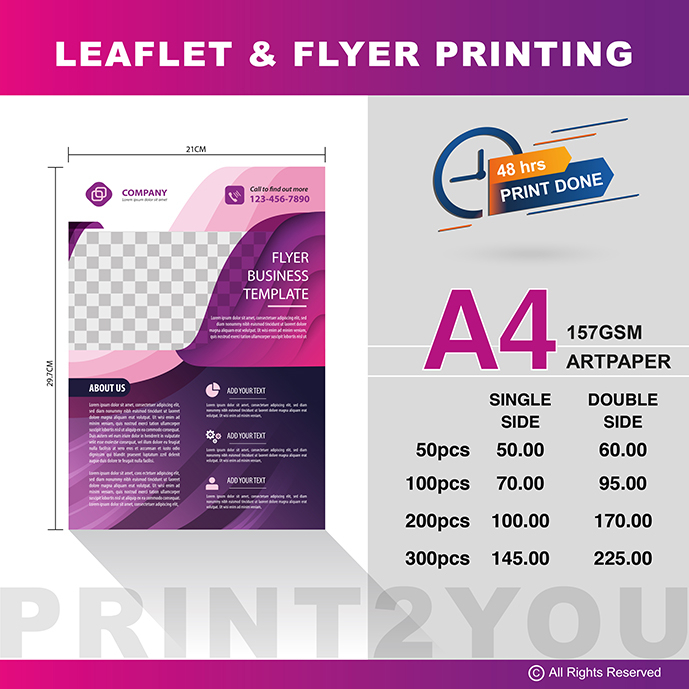 FLYER | LEAFLET | FOLDING PAMPLETHS | COLOUR DIGITAL FAST PRINT | A4 ...
