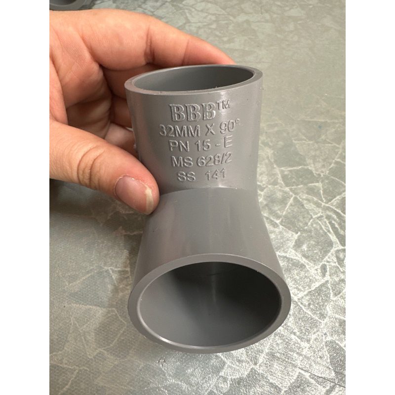 PVC Fitting Equal Elbow 90deg Thick sirim/ tebal sirim elbow 15mm ...
