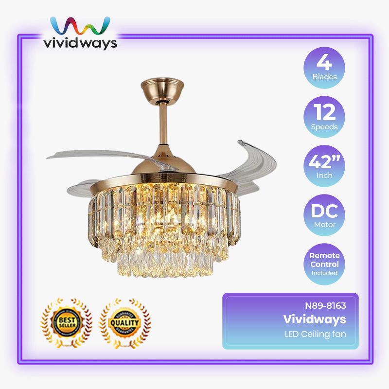 K2 VIVIDWAYS CRYSTAL LIGHT CEILING FAN N89 | Shopee Malaysia