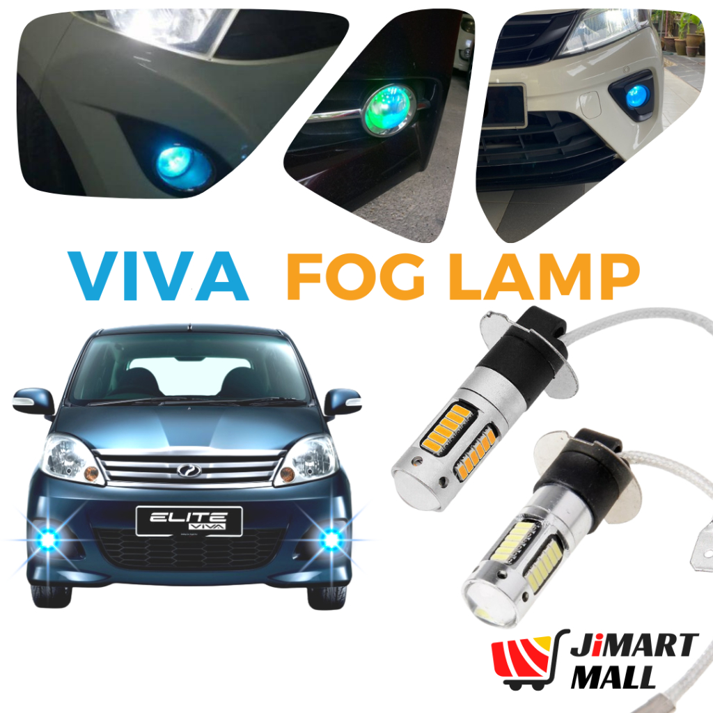 PERODUA VIVA FOG LAMP LED BULB White Yellow Lampu Spotlight Sport Light ...