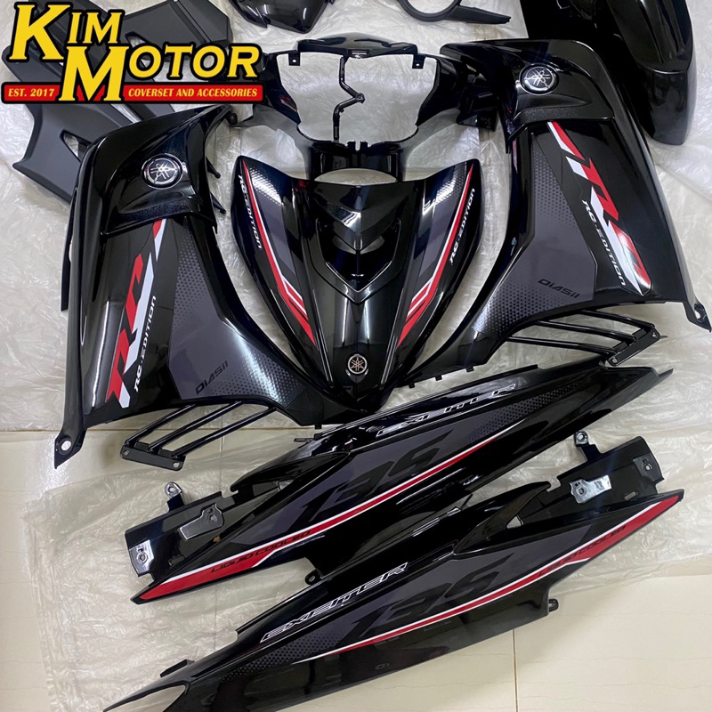 COVERSET LC135 V6 V7 ORIGINAL VELOZI EXCITER RC METALLIC BLACK RED ...