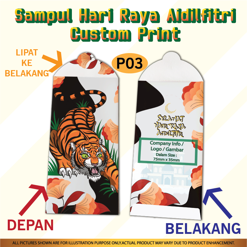 Sampul Duit Raya Aidilfitri Cetak Custom Print Money Pocket Design Anda ...