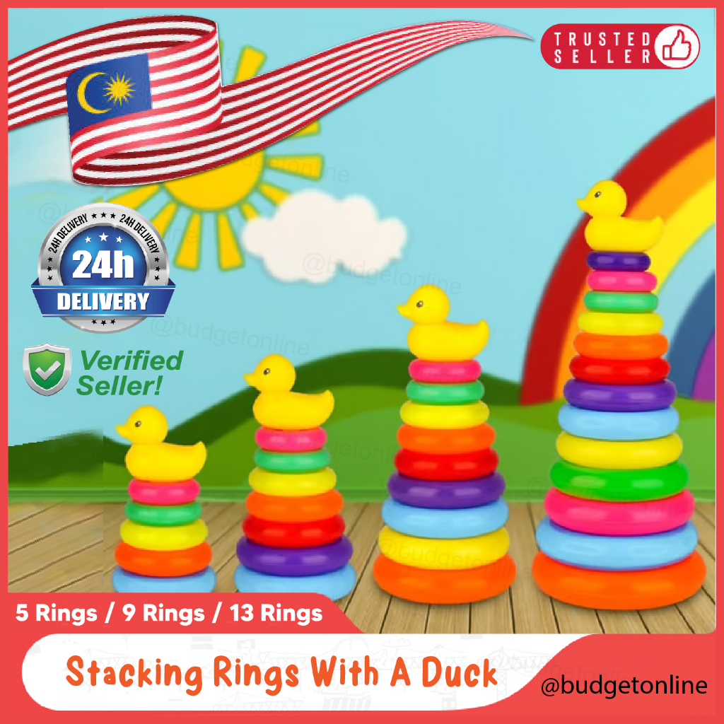 Rainbow Stacking Rings Toys for Baby Toddler Puzzle Toss Ring Toy ...