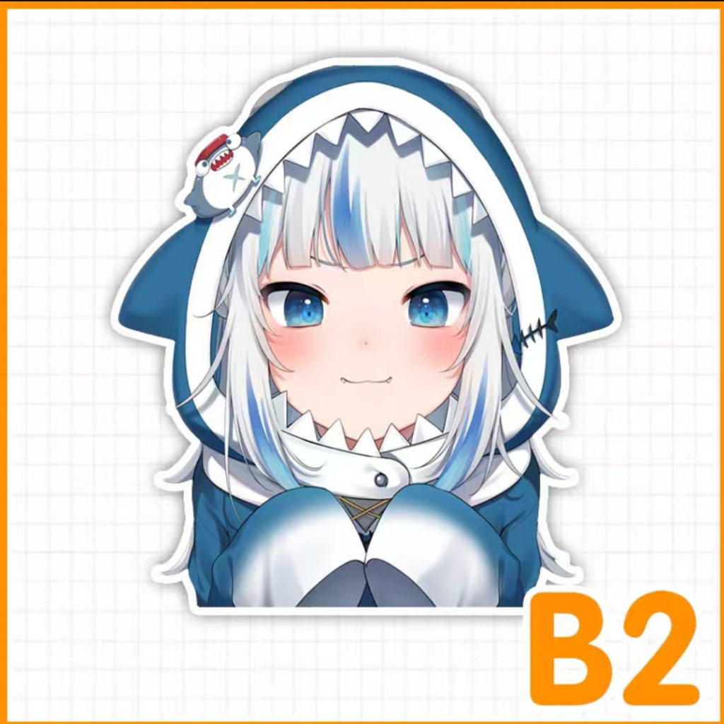 Gawr Gura Hololive Vtuber Computer PC Case Sticker Transparent Glass ...