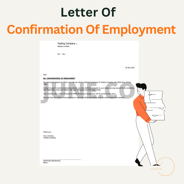 Letter Confirmation Of Employment Surat Pengesahan Pekerjaan 就业确认信 ...