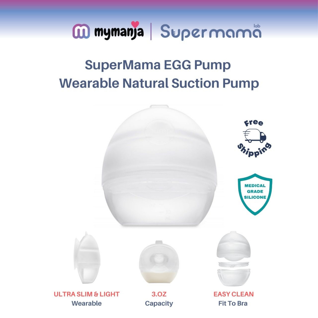 SUPERMAMA EGG Pump | Wearable Handsfree Natural Suction Breast Pump | Milk Collector | Pam Susu ...