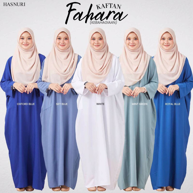 NEW KAFTAN FAHARA HASNURI SHADE OF BLUE GREEN GREY | Shopee Malaysia