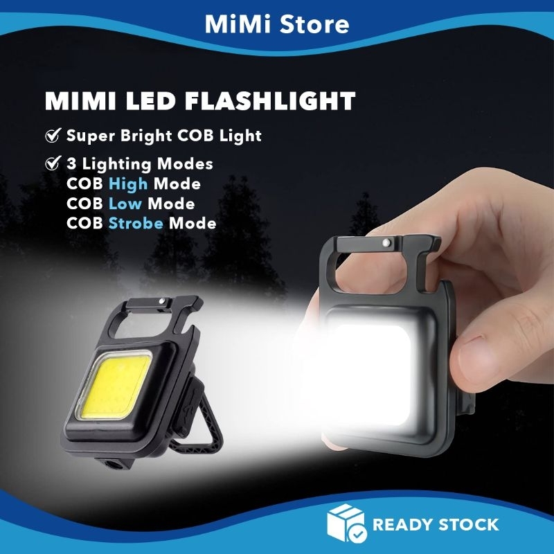 MiMi LED Lampu Suluh Flashlight Rechargeable Multifunctional Usb COB ...