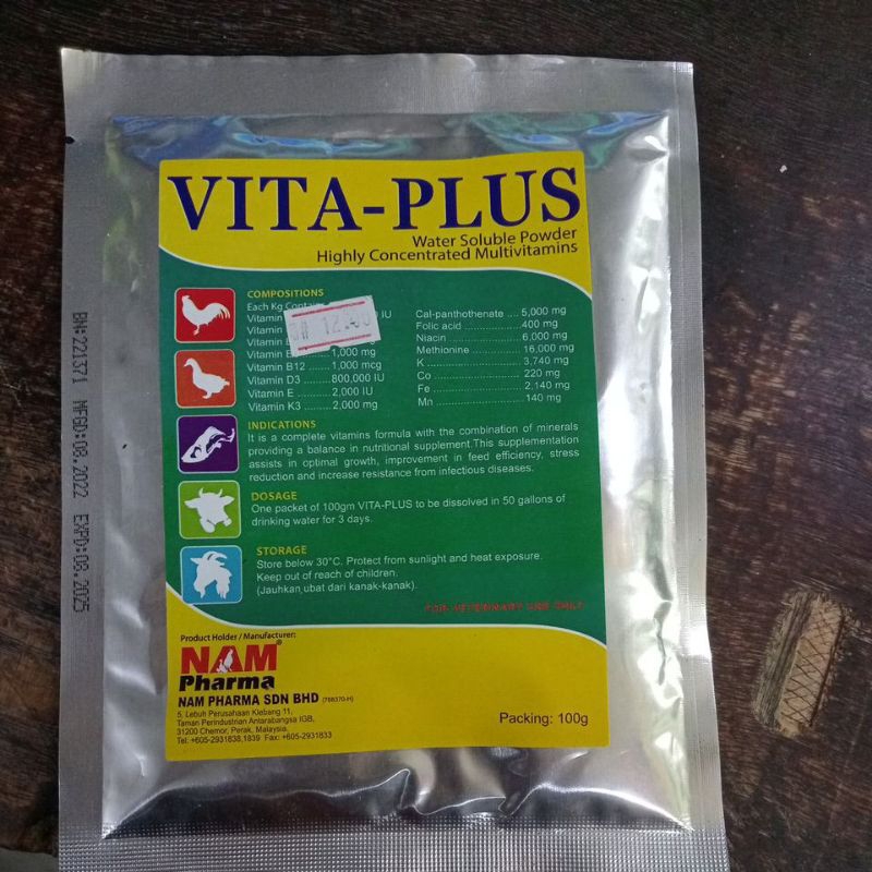 (6Pek) VITA -PLUS Vitamin ayam 100g | Shopee Malaysia