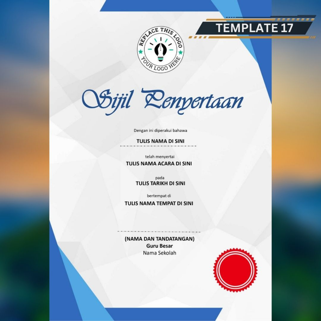 [Powerpoint] Template Sijil Certificate Template Editable Powerpoint ...