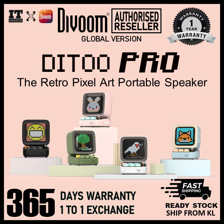 Divoom Ditoo Plus / PRO Global Version Portable Bluetooth Speaker RGB ...
