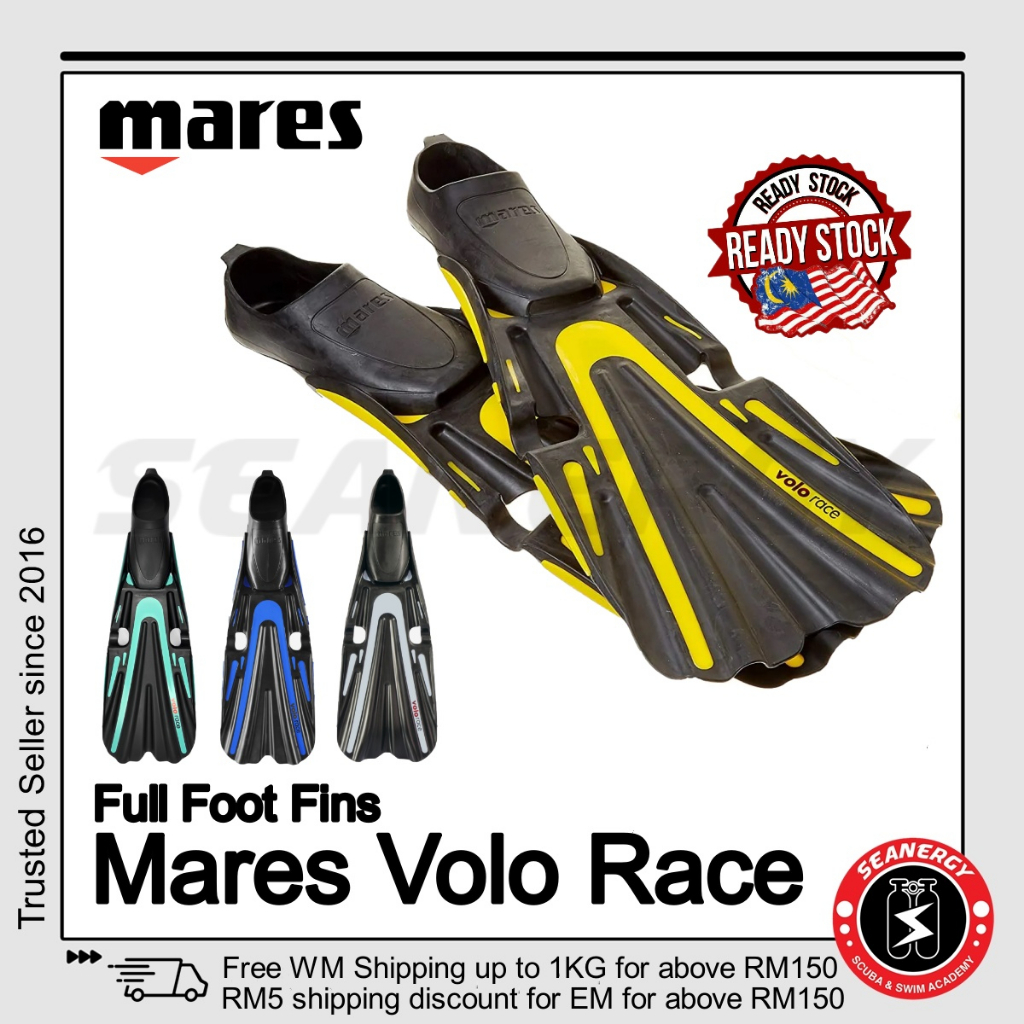 Mares Volo Race Full Foot Fins for Scuba Diving Snorkeling Diving Fin ...