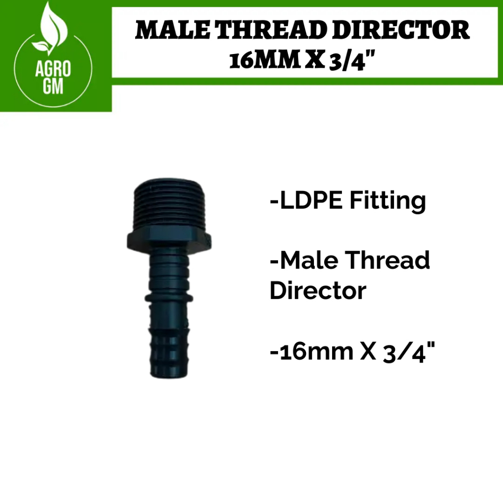 LDPE Fitting Male Thread Director 16mm | Shopee Malaysia