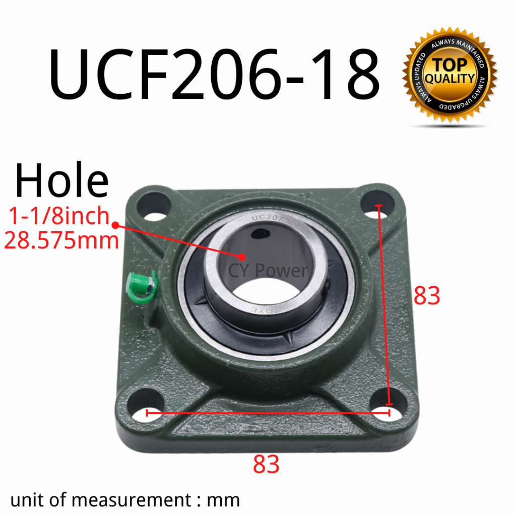 UCF204 UCF205 UCF206 UCF207 UCF208 UCF Pillow Block Bearing Hole mm/inch Square Shape Pillow ...