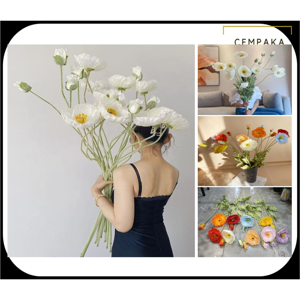 Big Poppies Flower Wedding Home Decor Big Poppy | Bunga Pelamin Murah ...