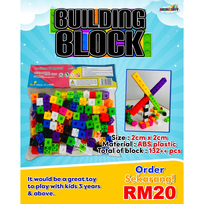 BUILDING BLOCKS CUBE | Educational toys | Fine motor | Shopee Malaysia