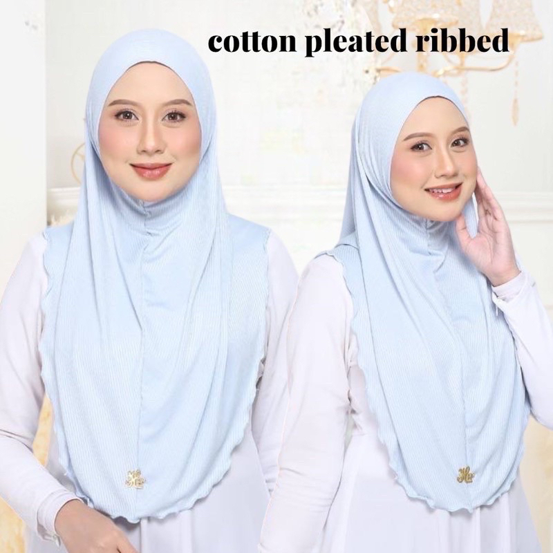 NEW TUDUNG SARUNG LAYLA COTTON PLEATED RIBBED BAWAL SIAP/ BAWAL LIPAT ...