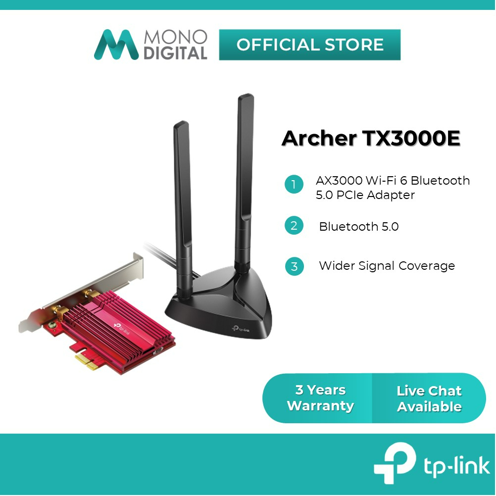 TP-Link Wifi 6 PCIe Adapter Archer TX3000E AX3000 WiFi 6 Bluetooth 5.0 ...