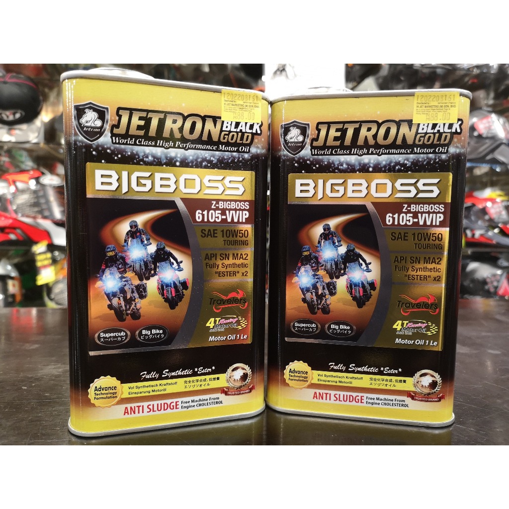 Jetron Bigboss 6105 10W50VVIP Fully Synthetic *Ester x 2* motorcycle ...