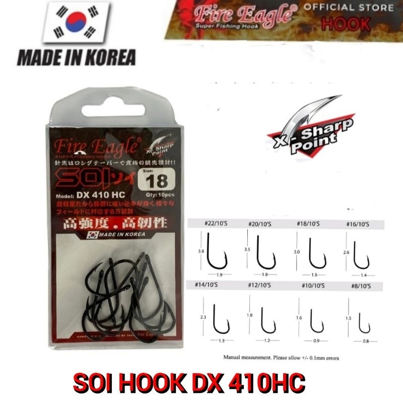 (MADE IN KOREA) MATA KAIL SOI HOOK JENAMA FIRE EAGLE DX 410HC FISHING ...